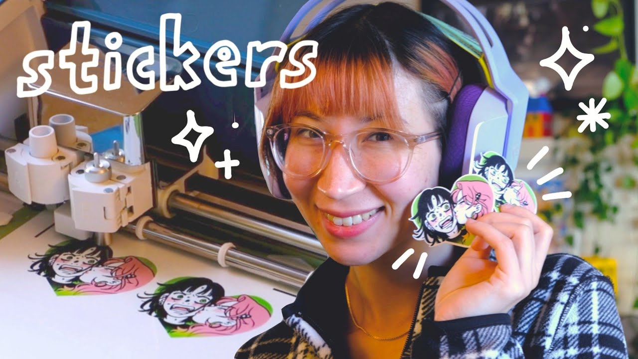 my first time making stickers at home! studio vlog - YouTube