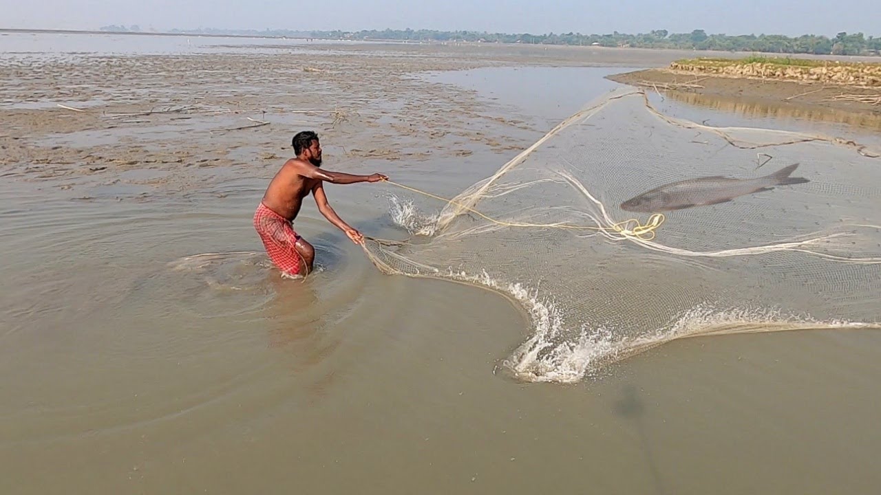 NET FISHING VIDEOS | NET FISHING IN INDIAN RIVER | CATCHING FISH IN A ...