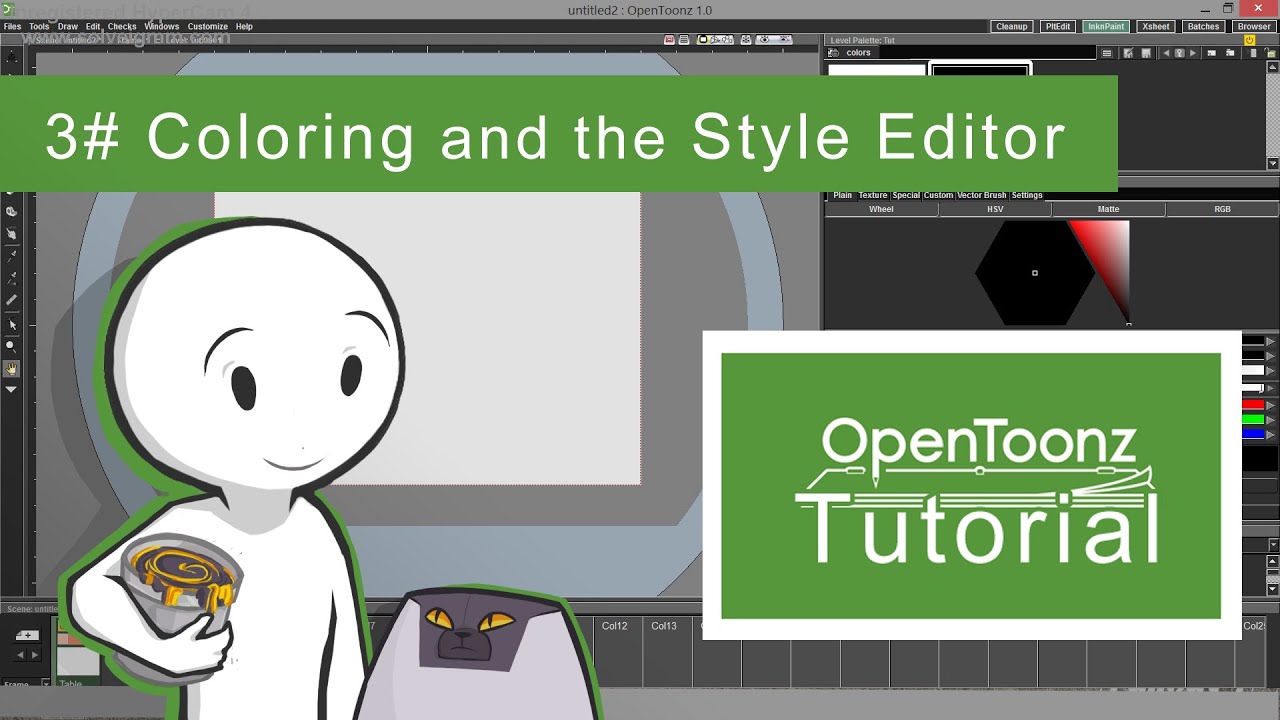 OpenToonz Tutorial #3 - Coloring and the Style Editor - YouTube