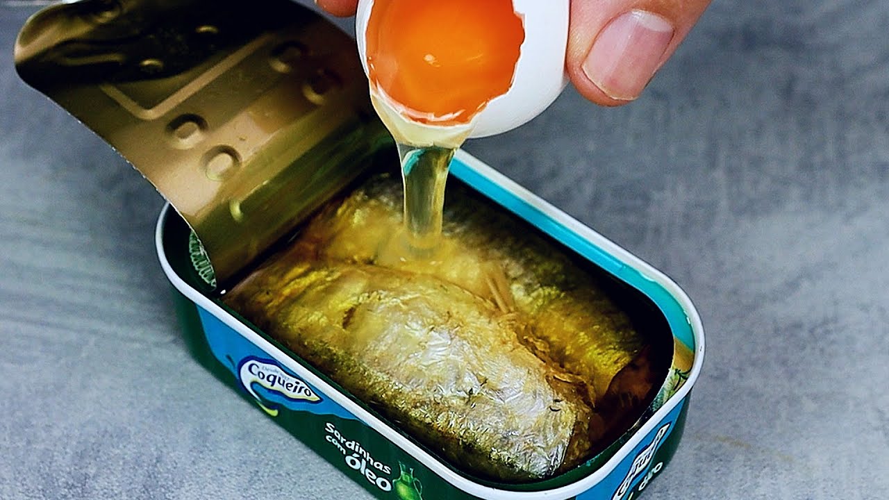 Sardinen mit Eiern schmecken besser als Fleisch! Ein schnelles ...