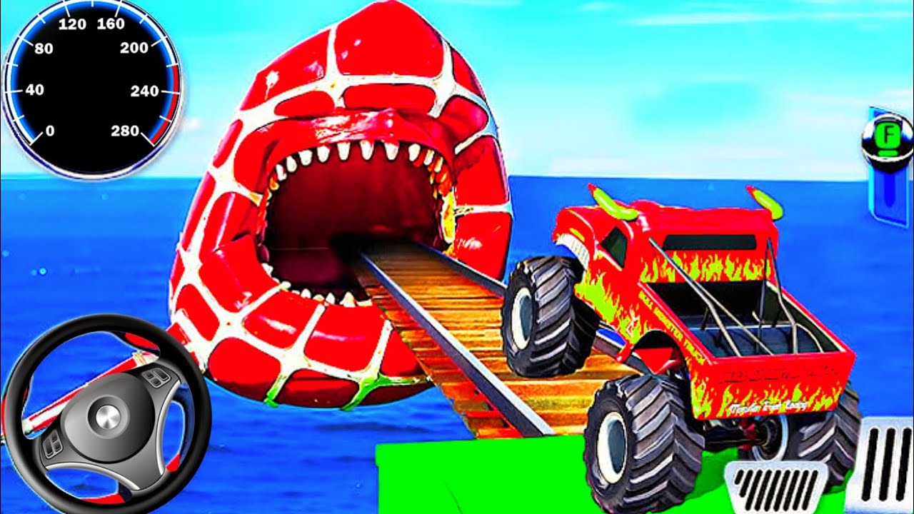 Mega Ramp Monster Car Racing 3D - Extreme Car Stunts - Android Gameplay ...