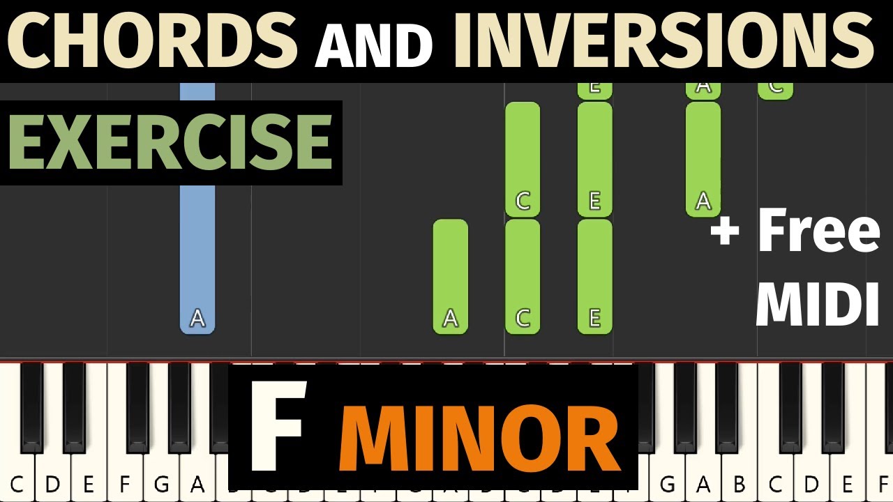 F MINOR || Piano Chords and Inversions Exercise + Midi Download - YouTube