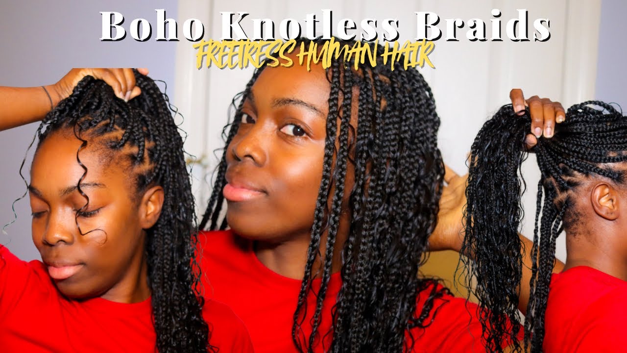 How To: Easy Boho Braids Tutorial with Freetress Deep Bulk Human Hair - YouTube