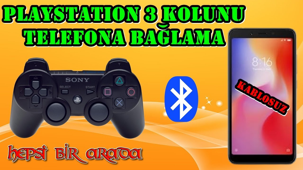 PS3 KOLUNU TELEFONA BAĞLAMA(KABLOSUZ) REHBERİ - PS3 CONTROLLER ON ANDROID - YouTube
