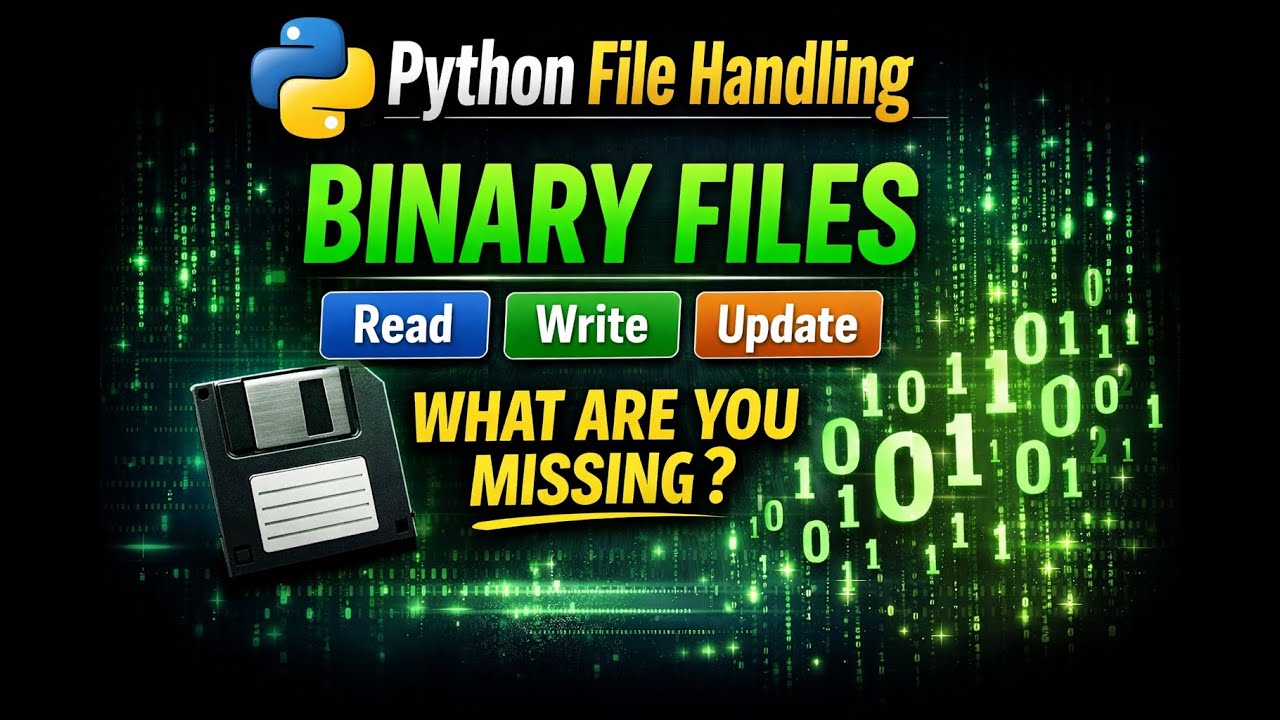 🔥 Master Binary Files in Python | CRUD operations explained - YouTube