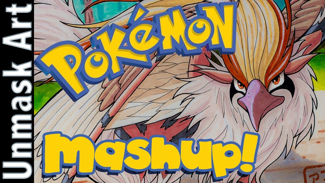 POKEMON MASHUP! Draw with Jazza Challenge: Arcanine + Pidgeot - YouTube