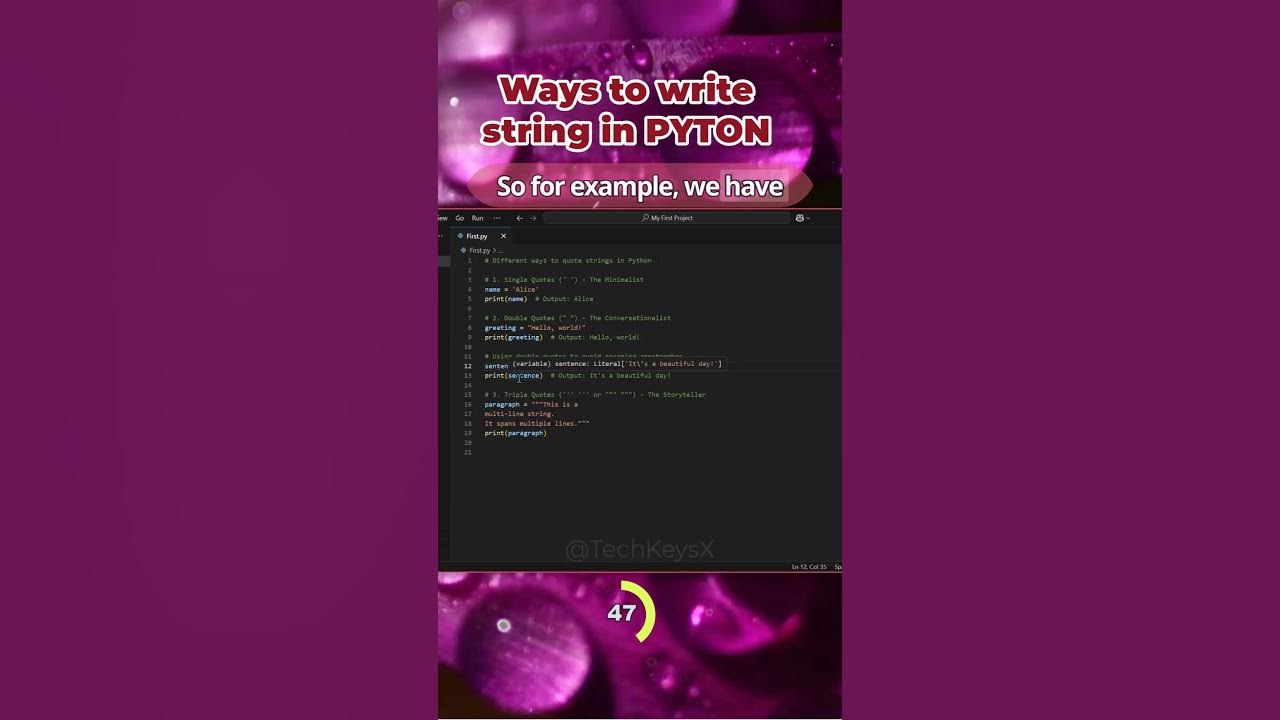Ways to write a String in PYTHON #python #coding #girlcode #codingbasics #pythontips - YouTube