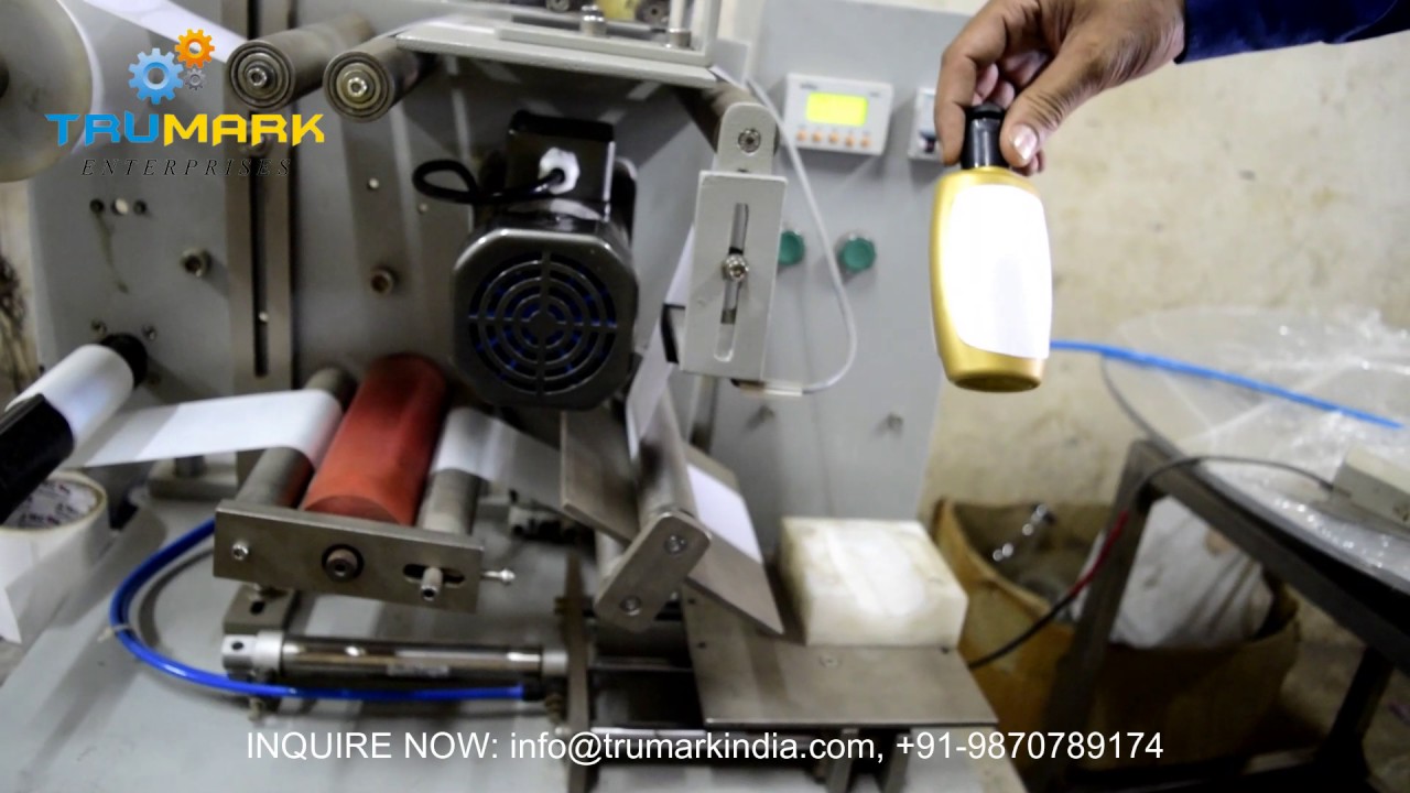 semi auto sticker labeling machine flat bottle, front & back labeller ...