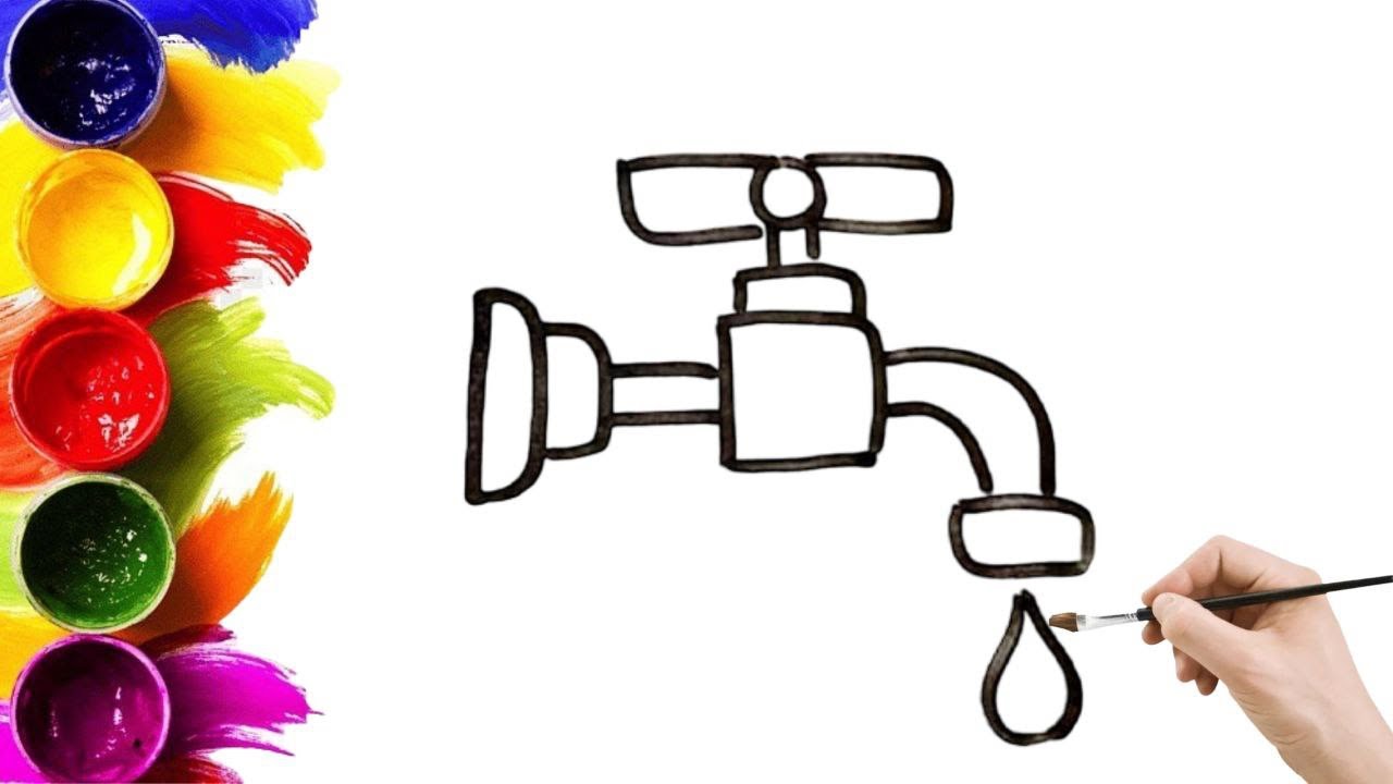 Water Faucet Picture Drawing,Painting and Coloring for Kids, Toddlers ...