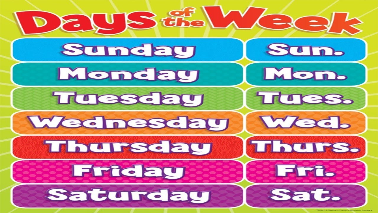 The 7 Days of the Week Song ♫ 7 Days of the Week - YouTube