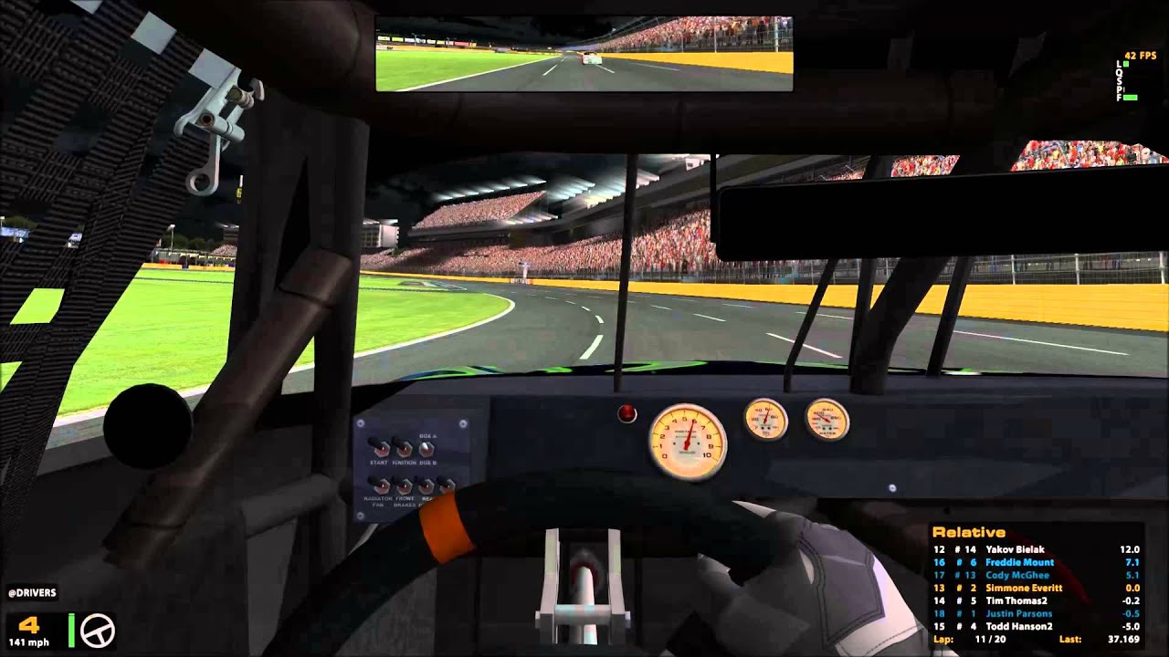 iRacing Oval Race maxed out, Logitech G27 + H shifter - YouTube