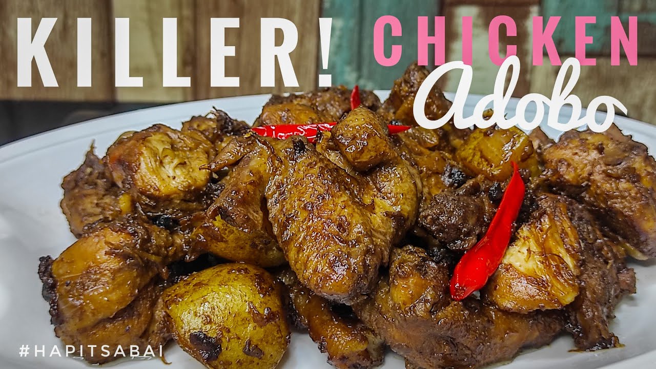 KILLER CHICKEN ADOBO | Adobong Bisaya (Pinakupsan) Pinatuyo Version ...