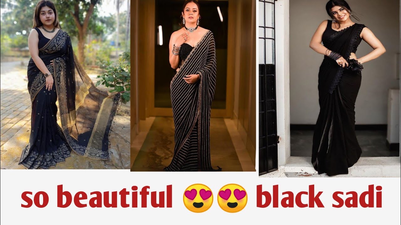 black saree/ shadi m kesi sadi pahne// #black sadi #new Disaen sadi ...