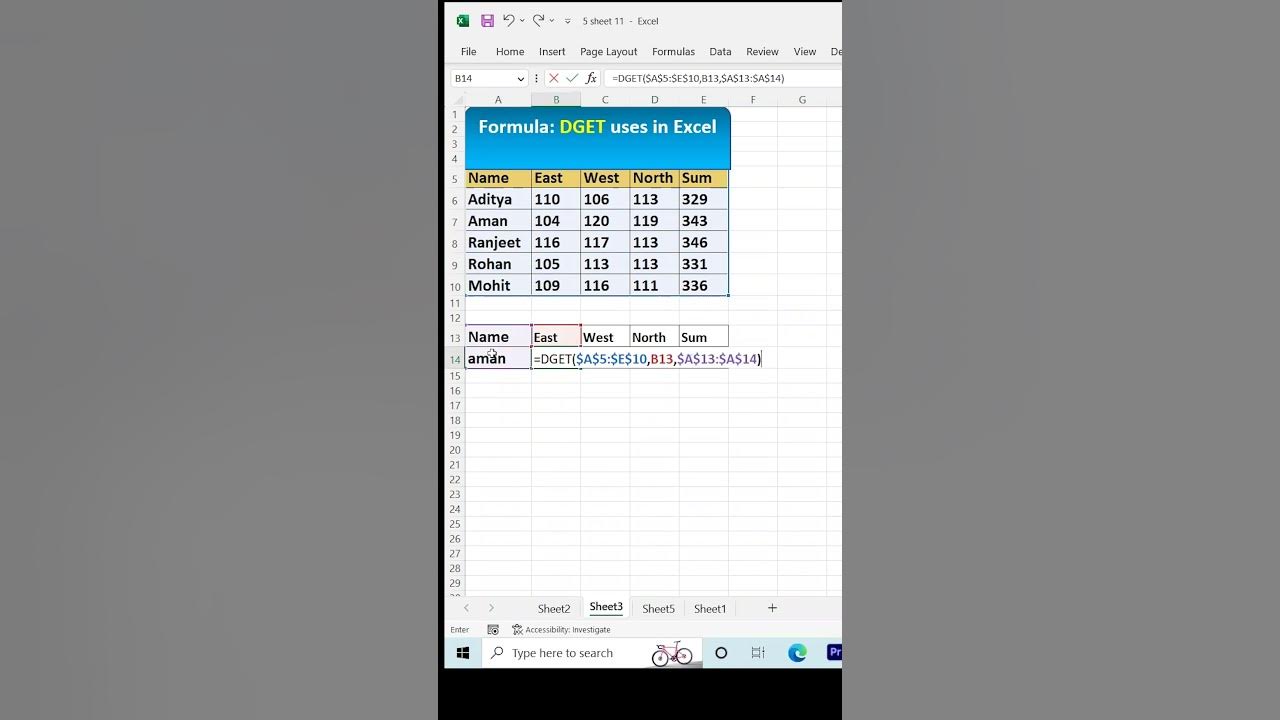 Formula: DGET uses in Excel 😲|#microsoftexcel #exceltutorial #exceltricks #excel #shorts # ...