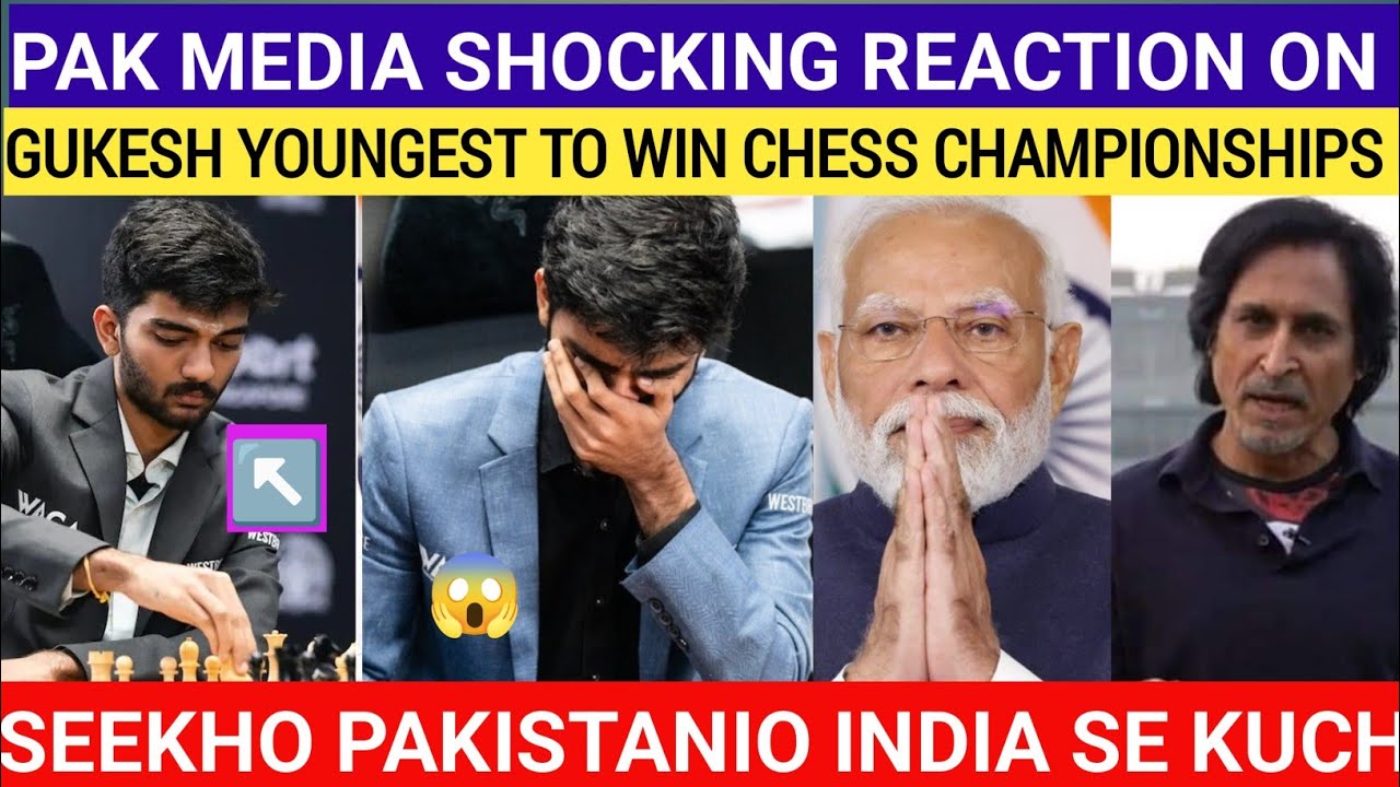 PAK 🇵🇰 Media shocking reaction on D Gukesh win chezz champion| youngest ...