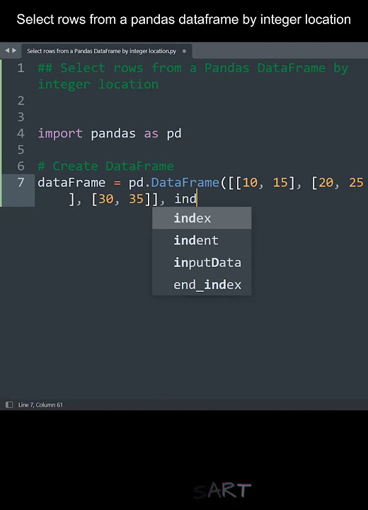 Select Rows From A Pandas Dataframe By Integer Location Python Data Engineering Python