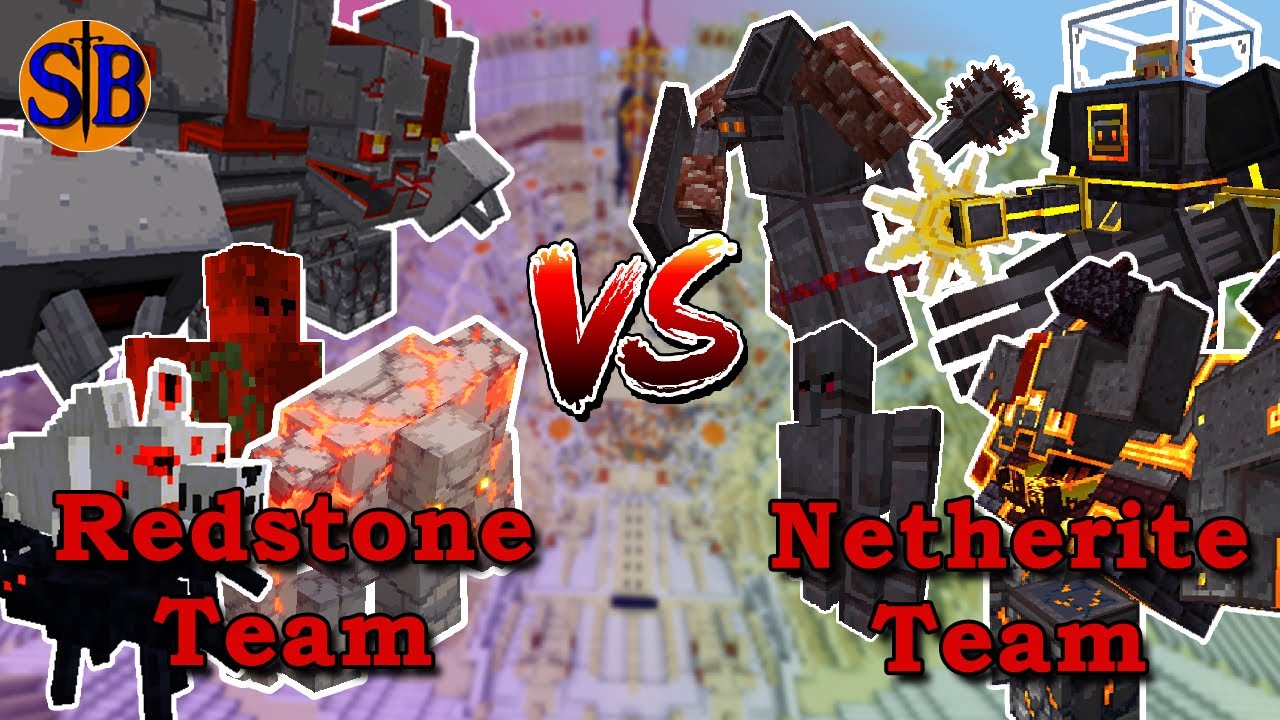 Redstone Team vs Netherite Team | Minecraft Mob Battle - YouTube