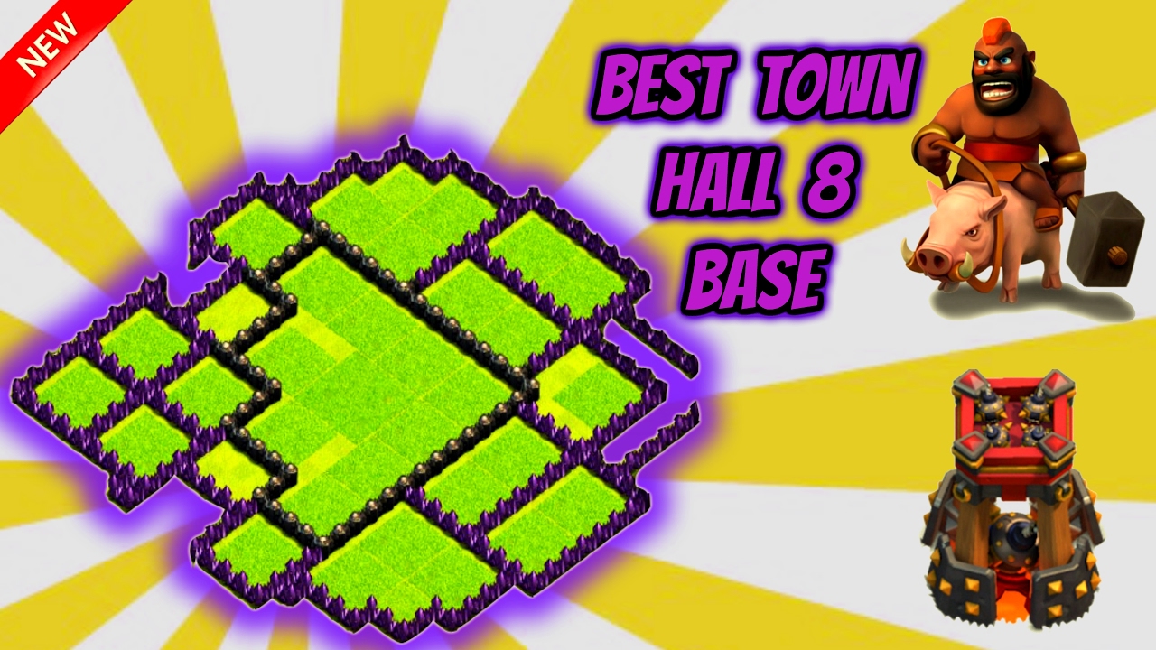 New 'BEST' Town Hall 8 (TH8) TROPHY Base Design!! With Bomb Tower ...