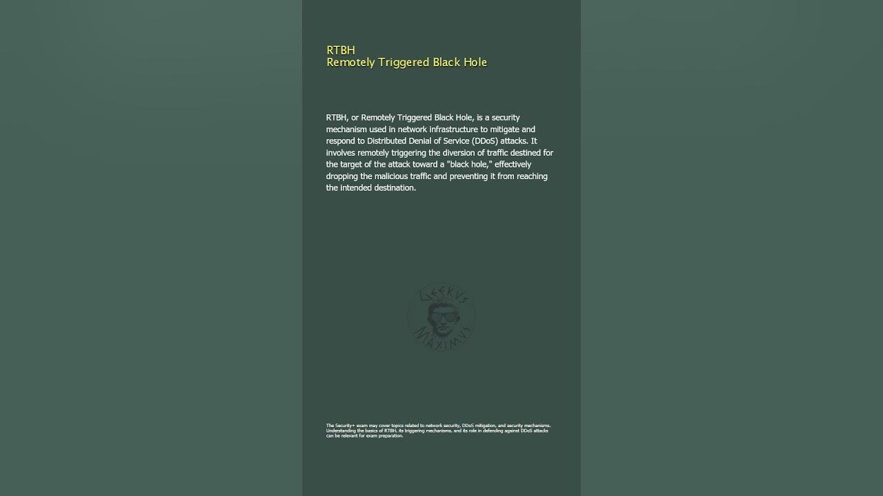 RTBH - Remotely Triggered Black Hole - Security+ - YouTube