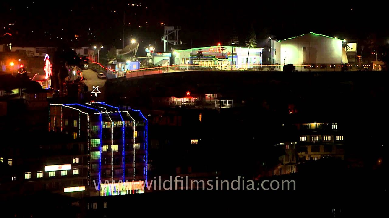 Kohima night views from aerial viewpoint - YouTube