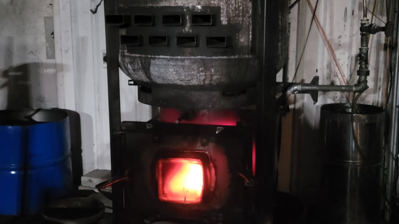 My homebuilt waste oil shop heater with heat exchanger. January 27 ...