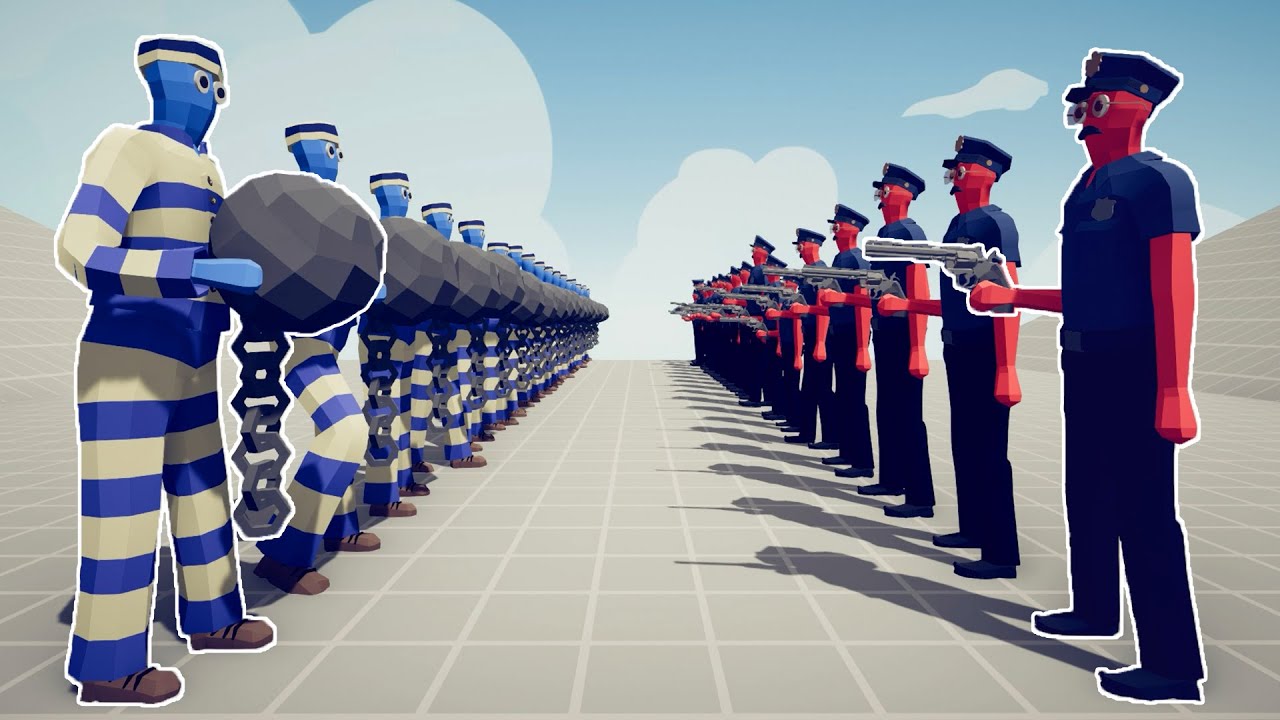 POLICE TEAM vs PRISONERS TEAM | Totally Accurate Battle Simulator ...