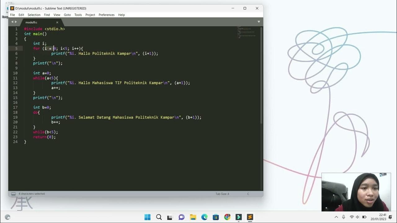 Membuat Program Perulangan Menggunakan Bahasa Pemograman C - YouTube