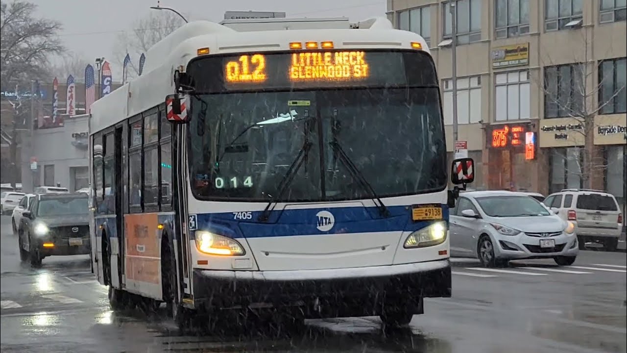 MTA NYCT: 40-Foot Bus Action on the Q12 - YouTube