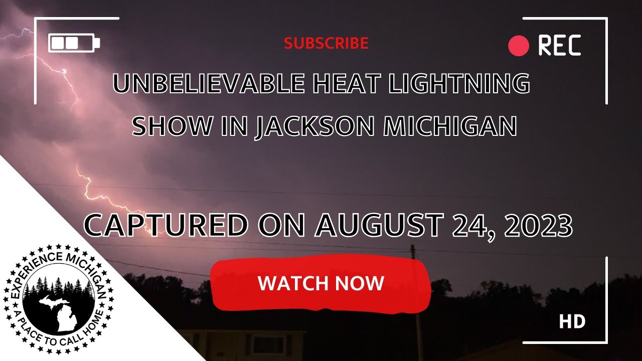 Mesmerizing Heat Lightning Storm in Jackson, Michigan | Captured in HD - August 24, 2023 - YouTube