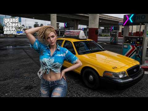 Gta 5 Let's Go To Work As Miami Cab Female TAXI Driver - Crown Vic FARE!