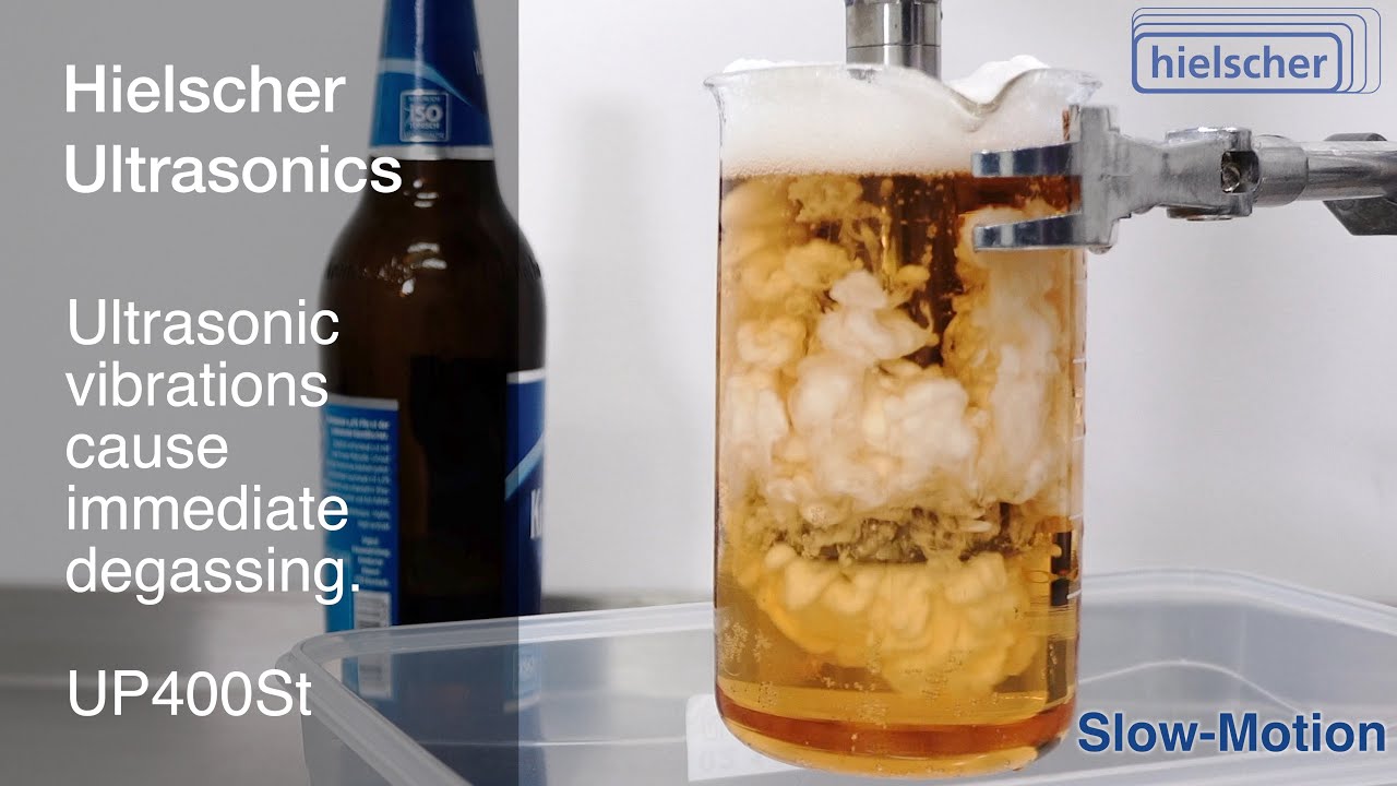 Beer Physics - Rapid Foaming Using Ultrasonics - YouTube