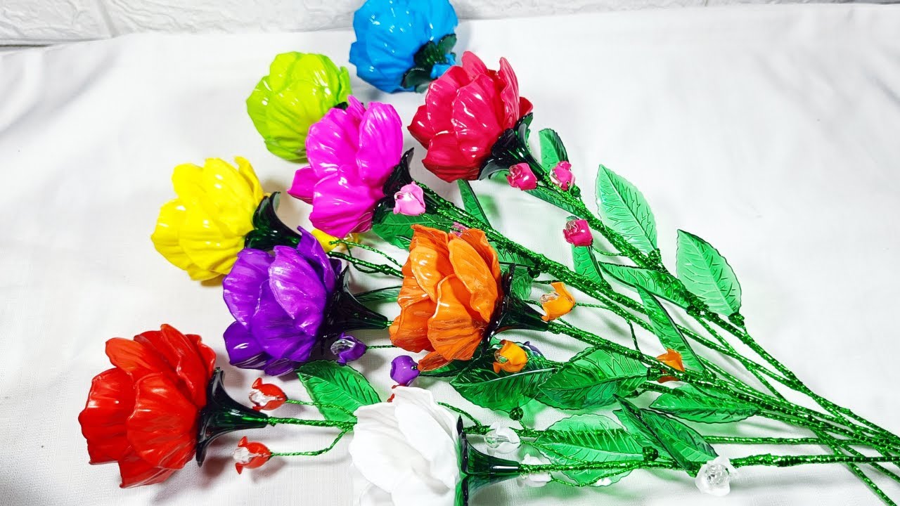 merangkai bunga mawar kerang dari akrilik - YouTube