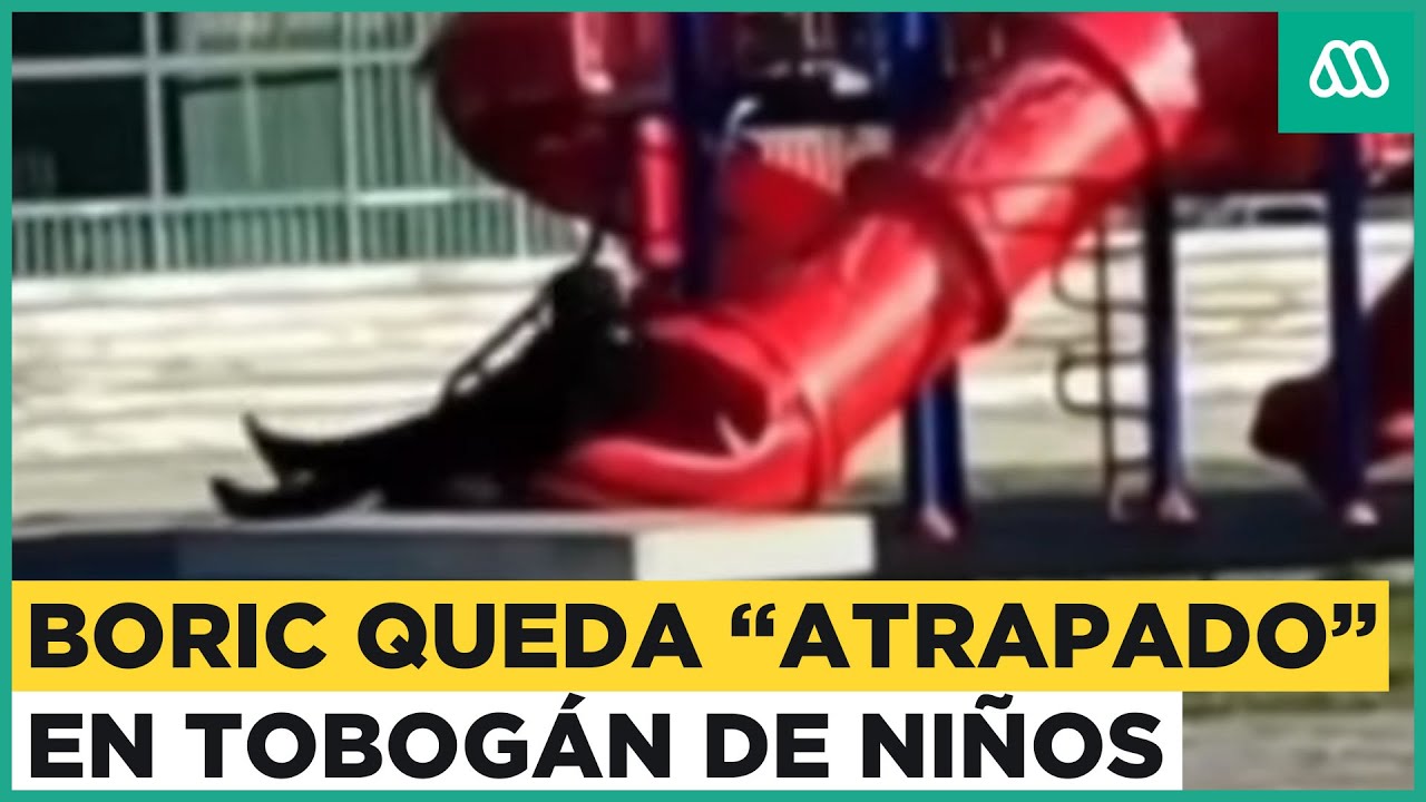 Presidente Gabriel Boric queda "atrapado" en un tobogán para niños en ...