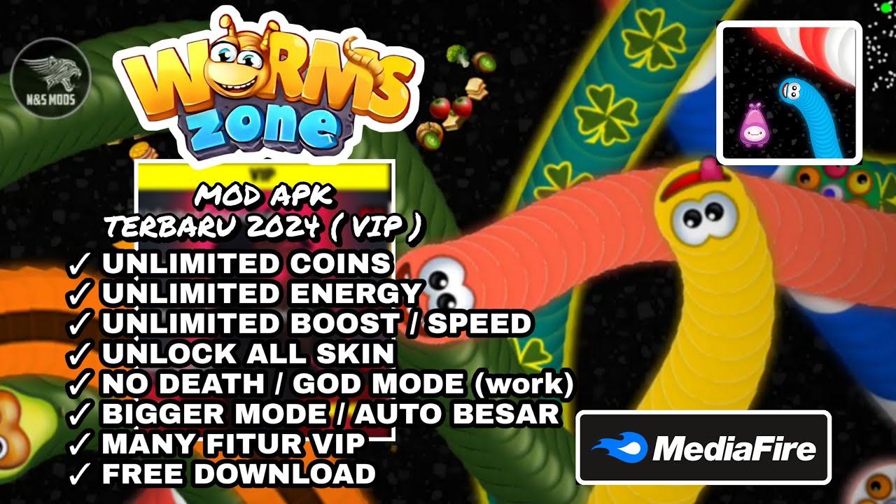 Worms Zone Mod Apk - 2024 {VIP} Unlimited Coins and NO DEATH {GOD MODE ...