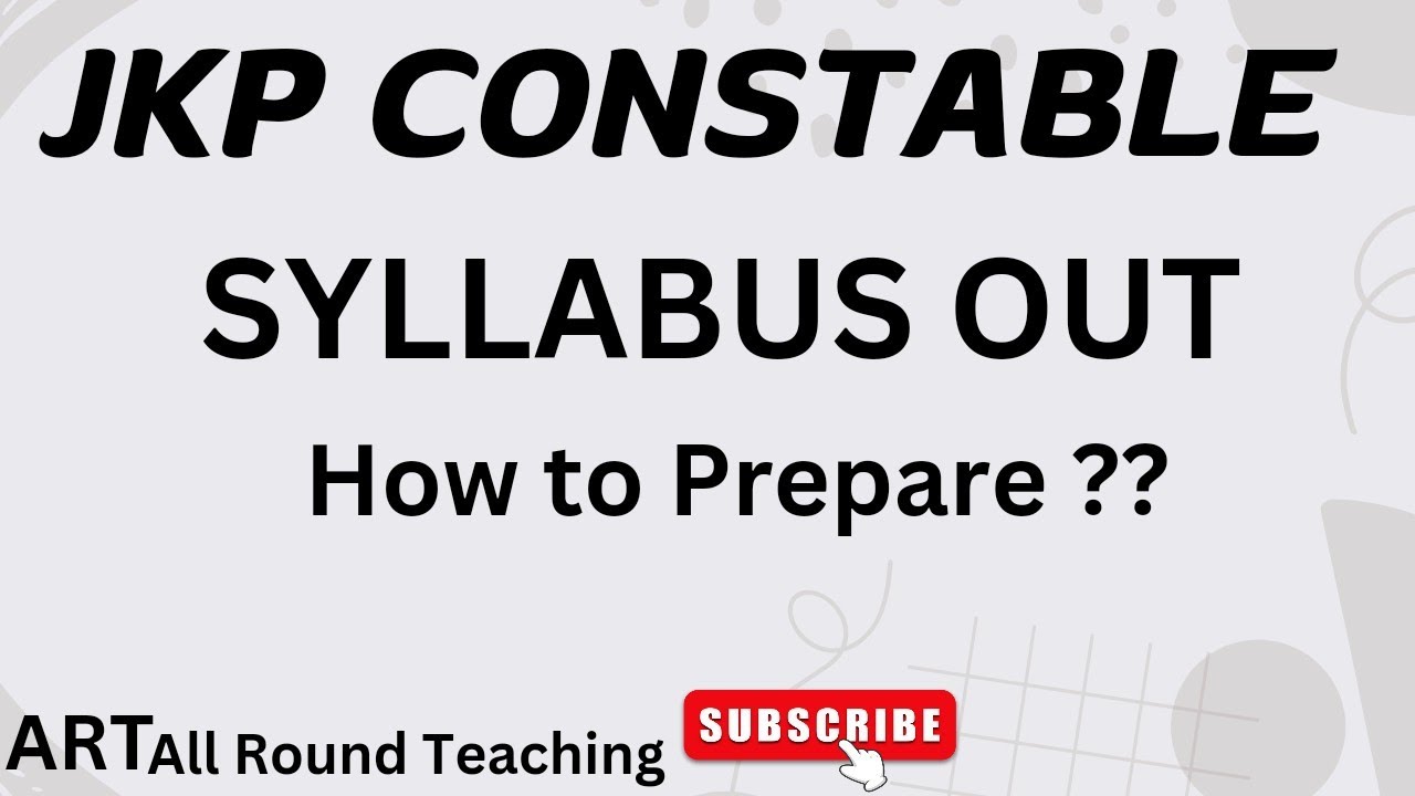 JKP CONSTABLE || SYLLABUS OUT || HOW TO PREPARE & WHAT TO PREPARE ...