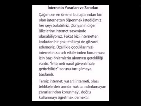 İnternet’in Yararları ve zararlari