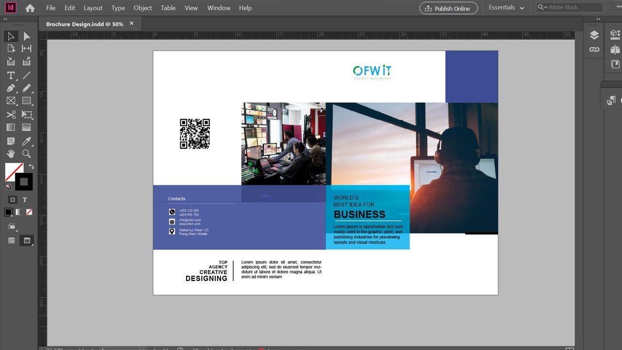 Brochure Back Cover Design in InDesign Tagalog Tutorial - YouTube