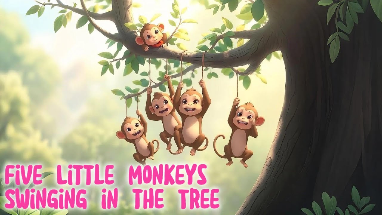 🐒🌳 Five Little Monkeys Swinging in the Tree – Fun Kids Song 🌈🎶 - YouTube