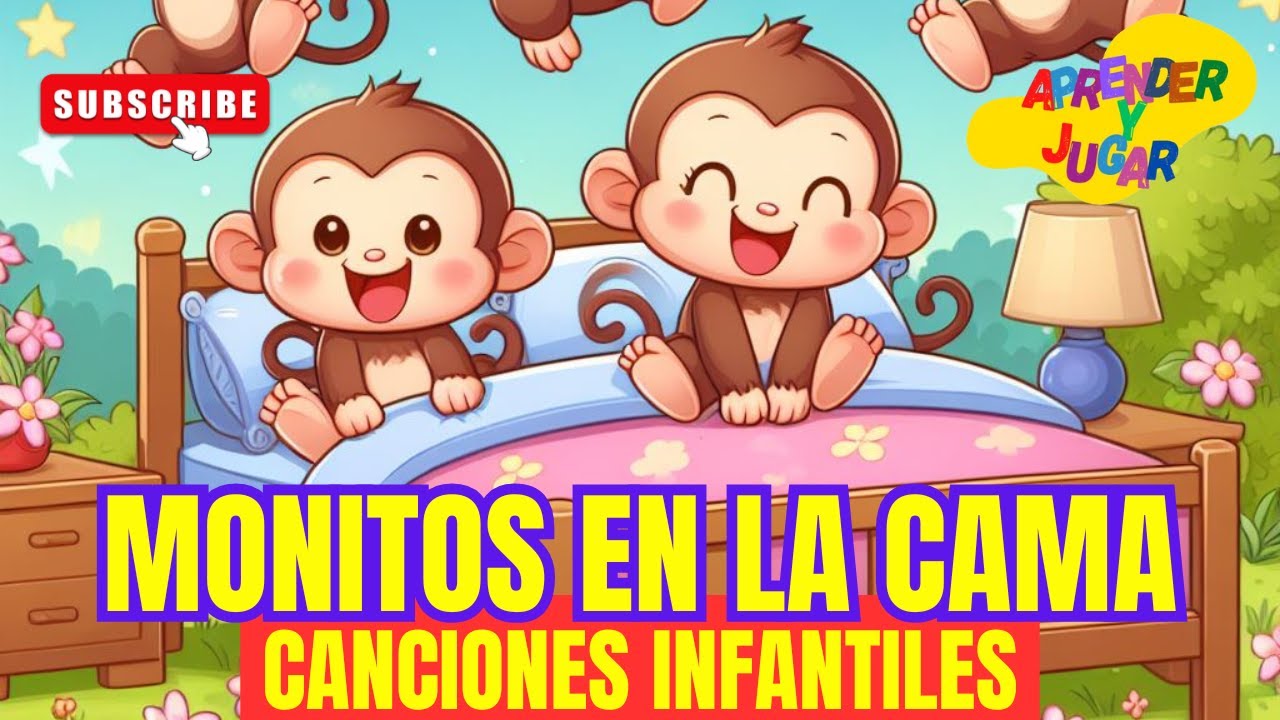 Cinco Monitos Saltando en la Cama 🐒🎶 Canciones Infantiles 🎵 Videos para ...