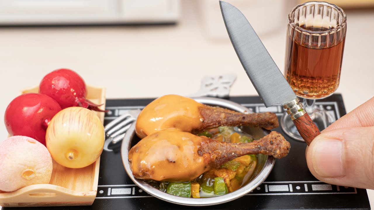 Crispy Fried Chicken Drumsticks Recipe in Miniature Kitchen | ASMR Mini ...