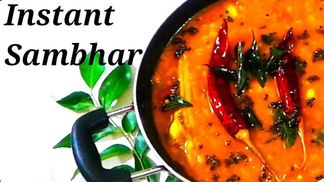 One Vessel Sambhar Recipe || Instant Sambhar Recipe || South Indian ...
