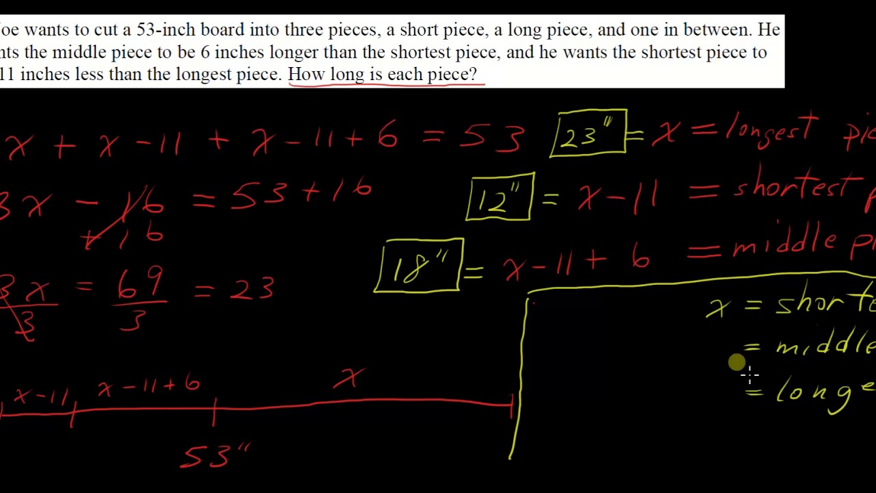 Linear Word Problems 2 - YouTube
