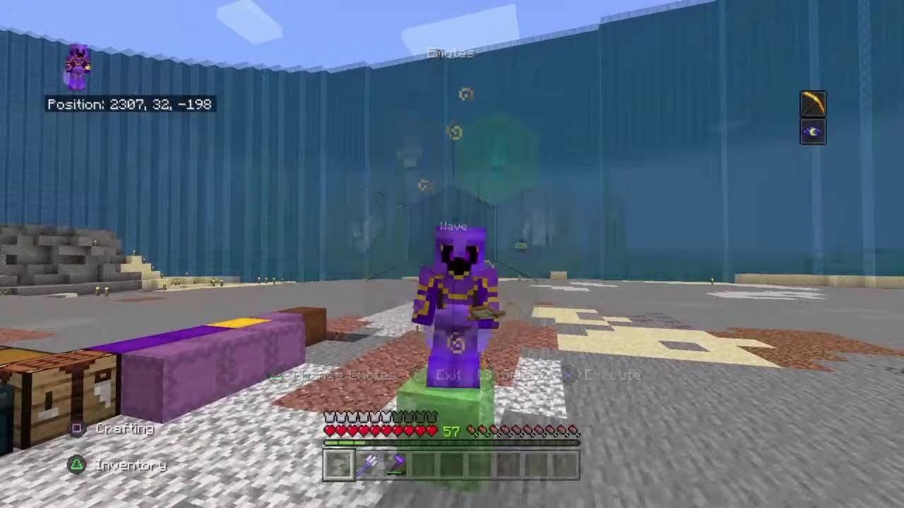 Playing Minecraft,our realm,draining water out of sea temple and other ...