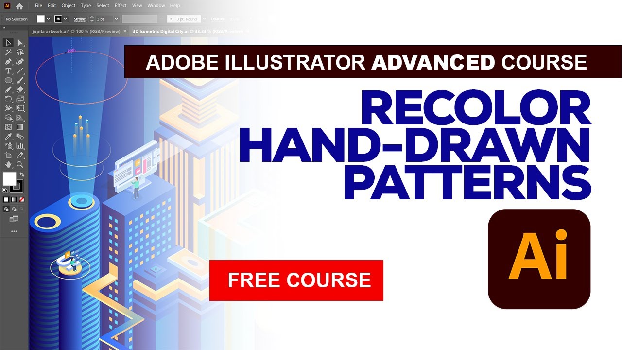Recolor Our Hand-drawn Patterns in Adobe Illustrator CC - YouTube