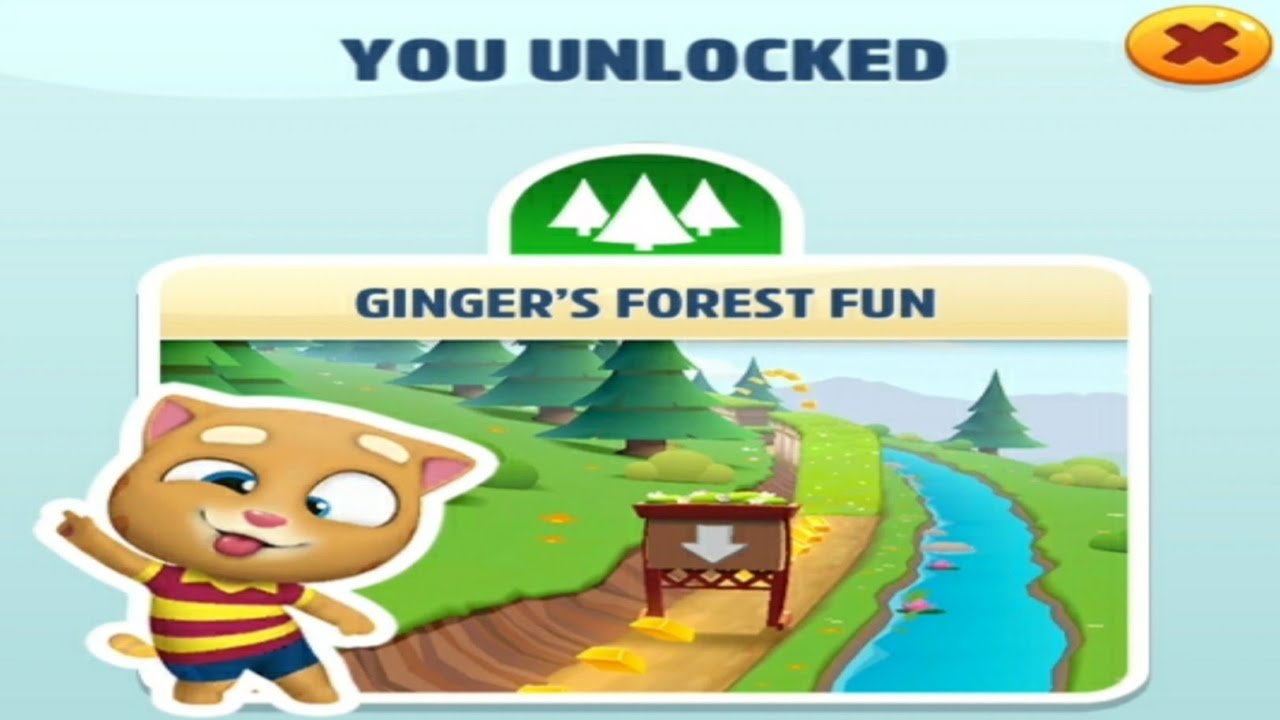 Talking Tom Gold Run Unlocking GINGER'S FOREST FUN HOME and Run With ...