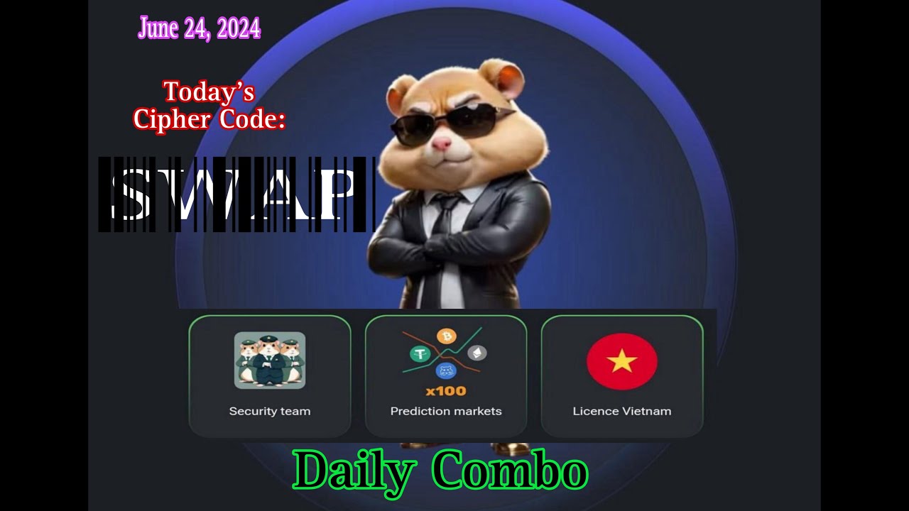 Hamster Kombat Cipher Code | June 24, 2024 - YouTube