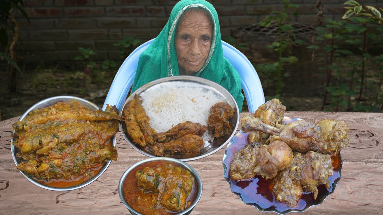 WOW! 85 Years Old Women Eating Show!! Eating Fish Gravy And Chicken ...