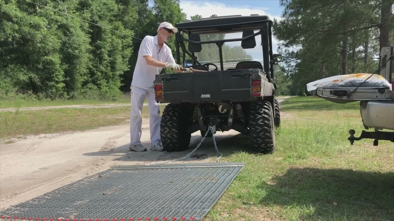 UTV / ATV Drag Mat For Dirt Roads! Better than Chainlink Fence! - YouTube