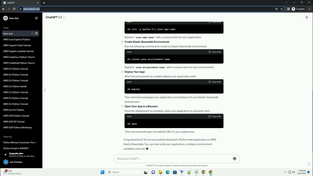 aws deploy python app - YouTube