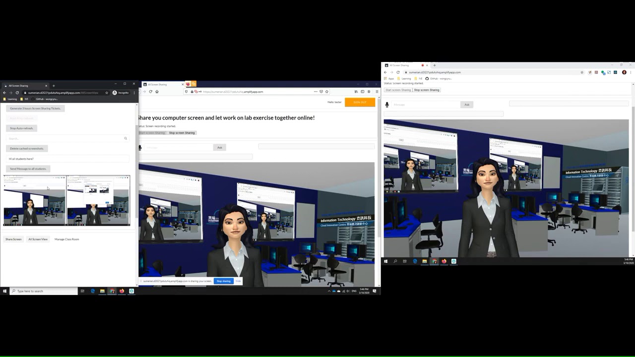 All Screens - Share Sharing and Virtual Tutor Class communication V2 ...
